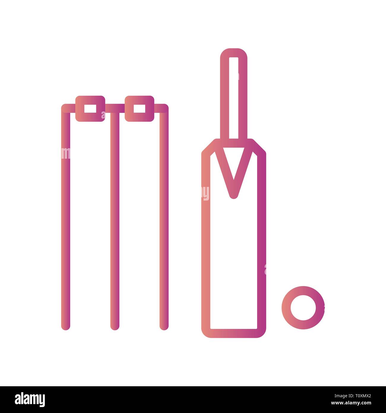 Cricket stumps outline hi-res stock photography and images - Alamy
