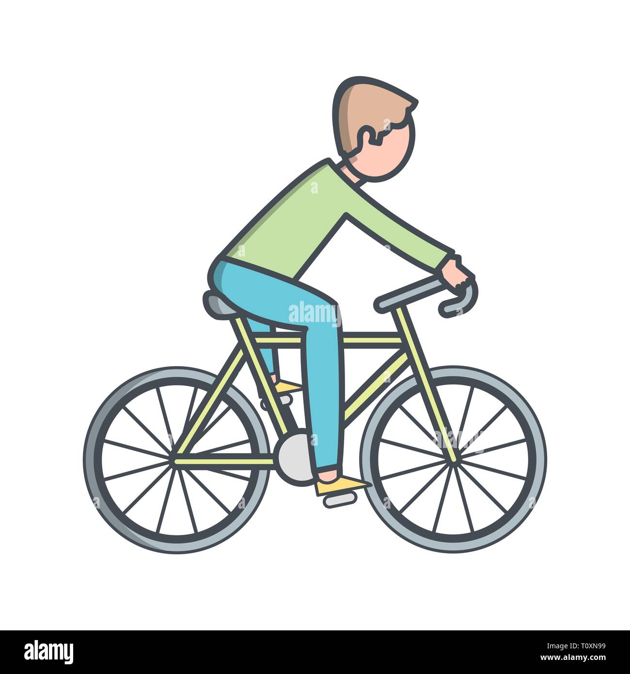 Illustration Cyclist Icon Stock Photo - Alamy