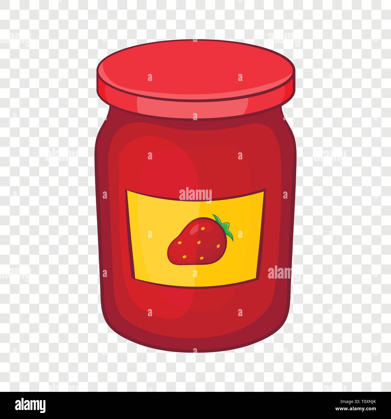 Jar of strawberry jam icon, cartoon style Stock Vector Image & Art - Alamy