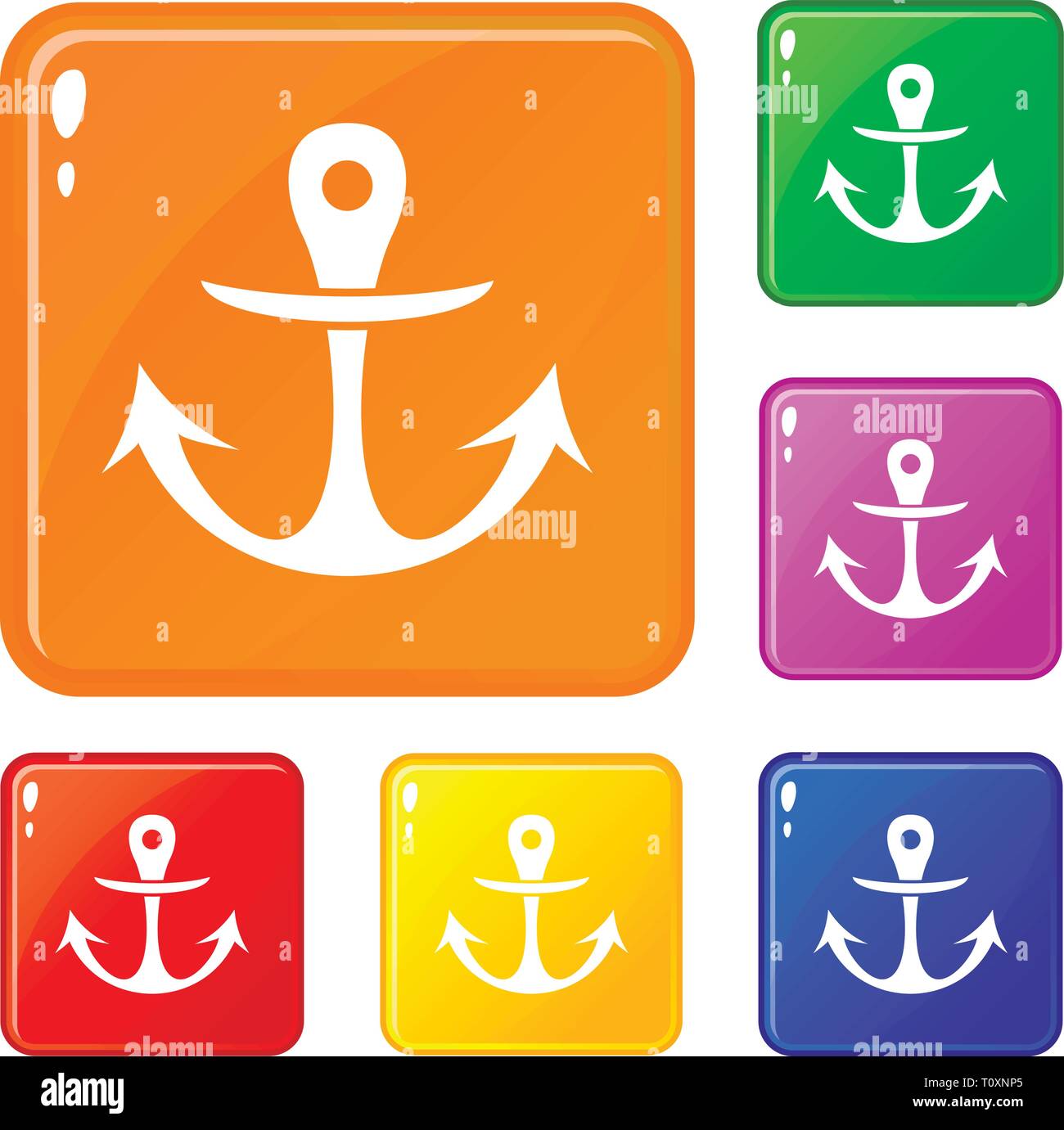 Boat archor icons set vector color Stock Vector Image & Art - Alamy