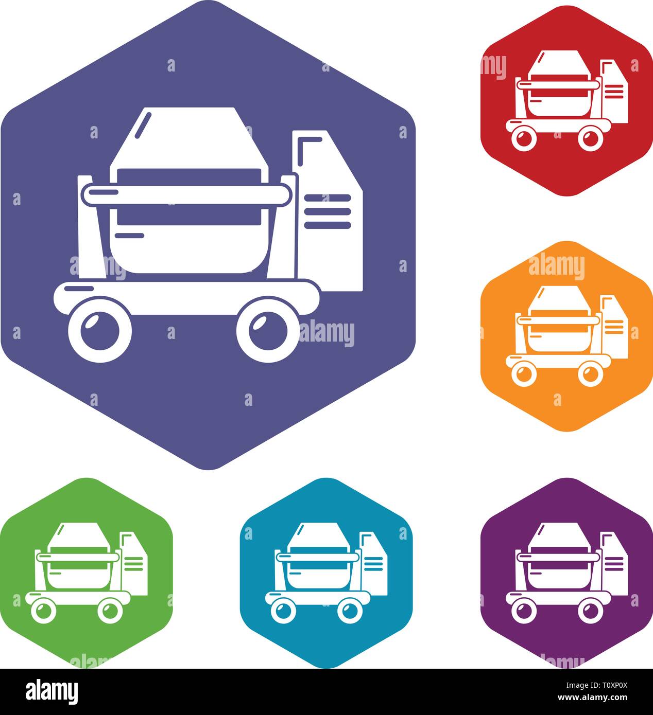 Concrete mixer icons vector hexahedron Stock Vector Image & Art - Alamy