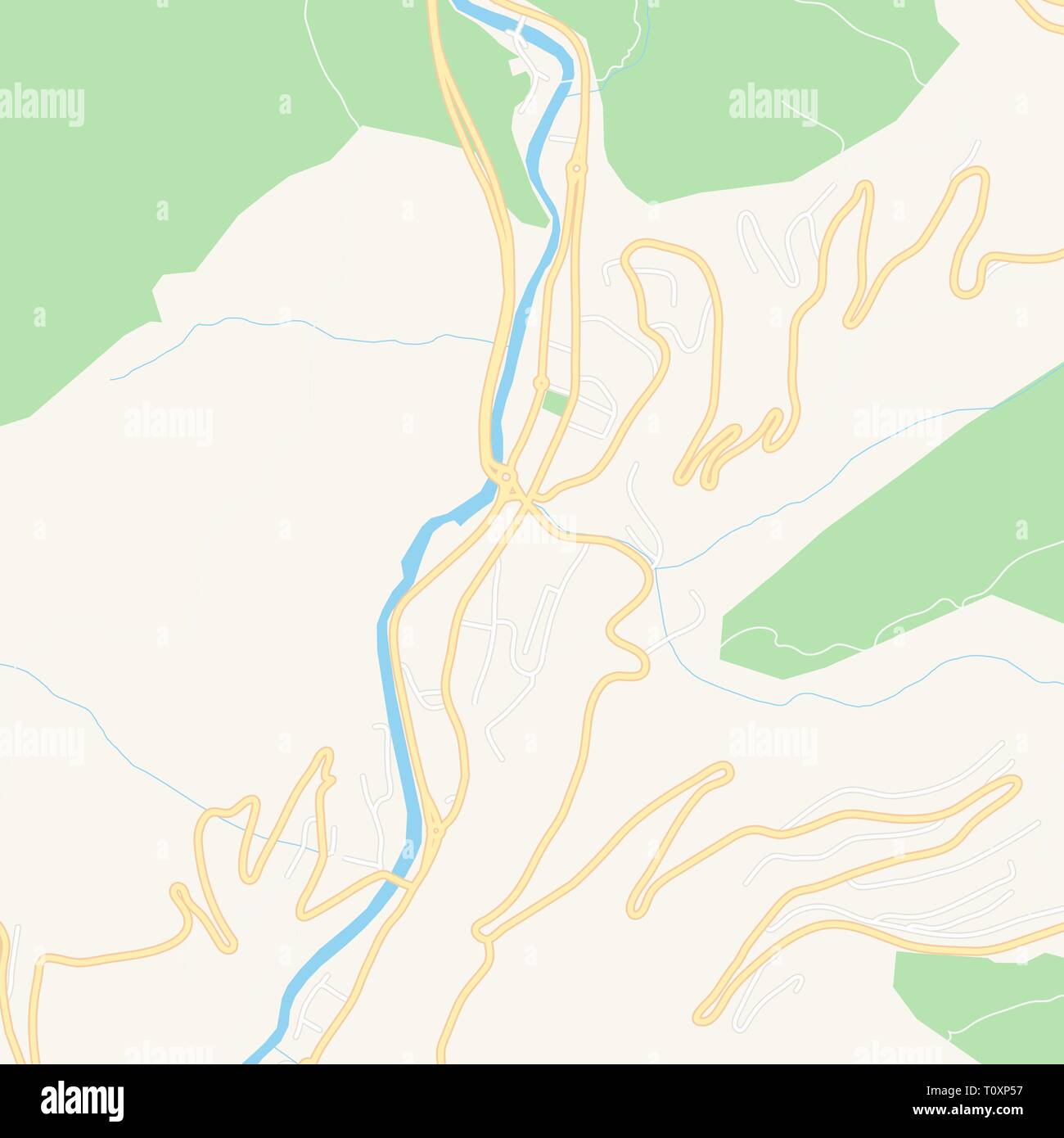 Printable map of Sant Julia de Loria, Andorra with main and secondary ...
