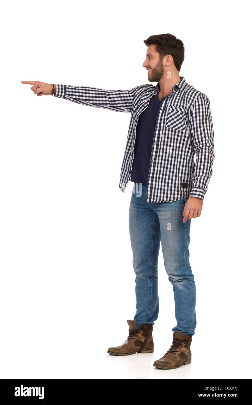 Man pointing something out in hi-res stock photography and images - Alamy