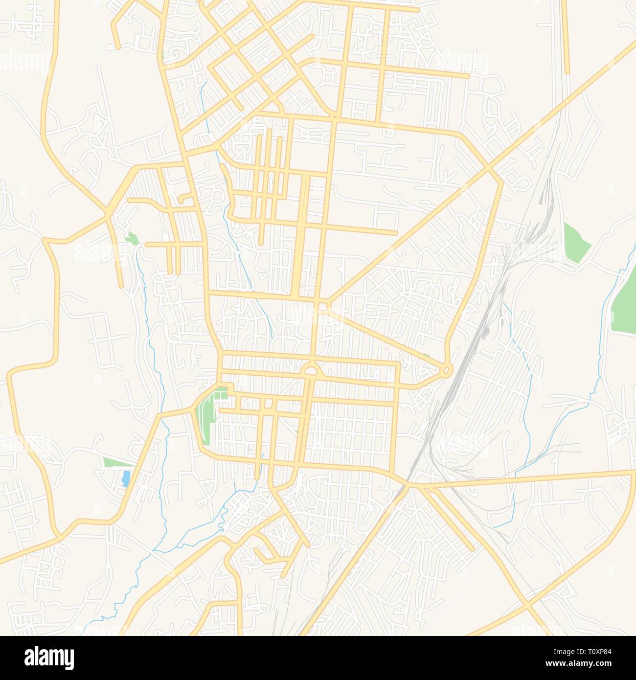 Printable map of Gyumri, Armenia with main and secondary roads and ...