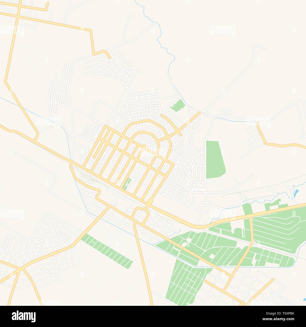 Printable map of Armavir, Armenia with main and secondary roads and ...