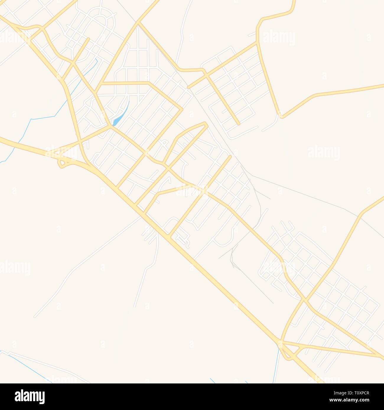 Printable map of Artashat, Armenia with main and secondary roads and ...