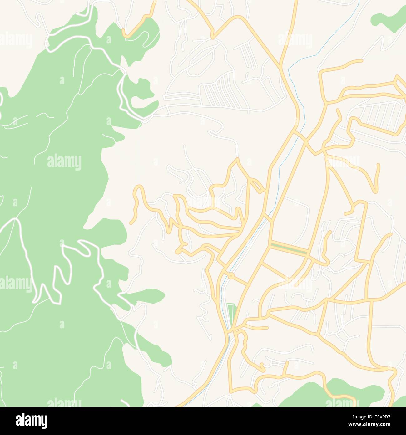 Printable map of Ijevan, Armenia with main and secondary roads and ...