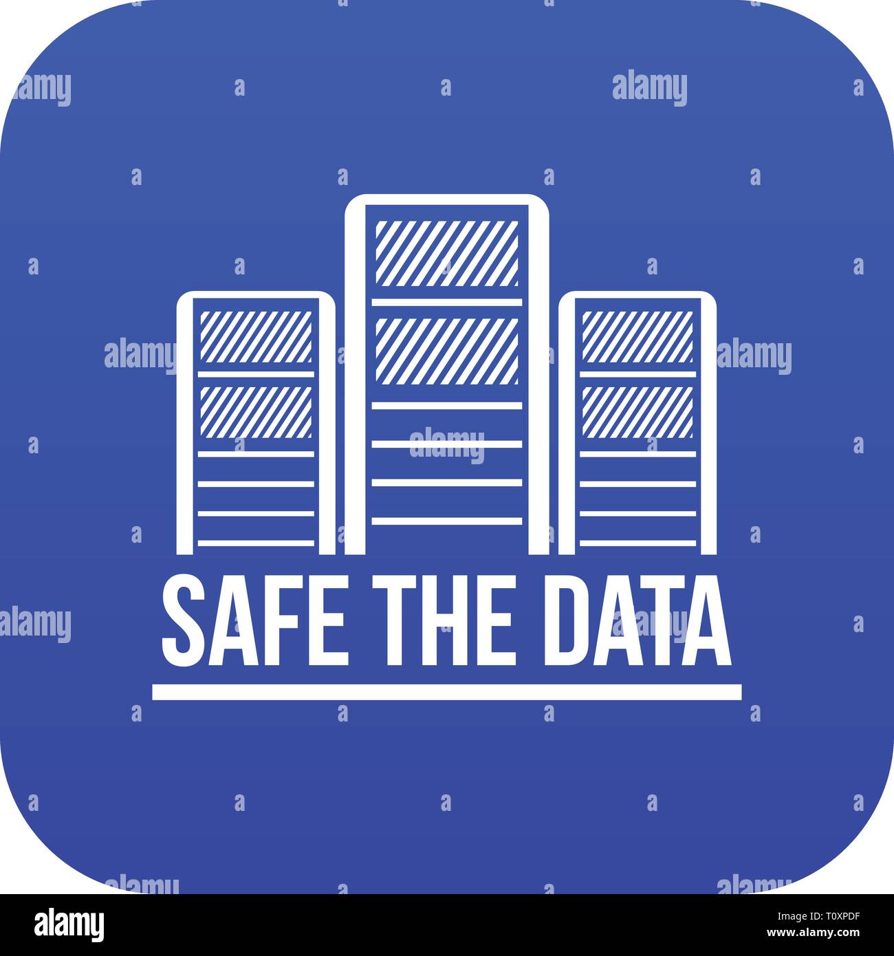 Safe the data icon blue vector Stock Vector Image & Art - Alamy