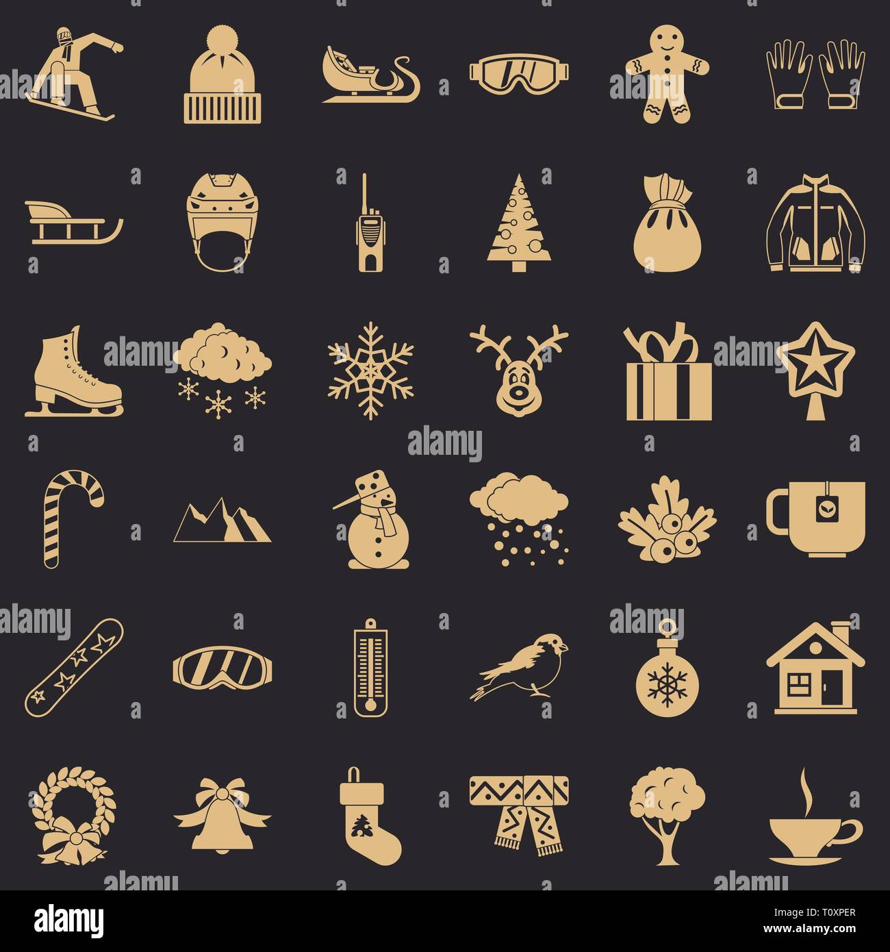 Cold winter icons set, simple style Stock Vector Image & Art - Alamy