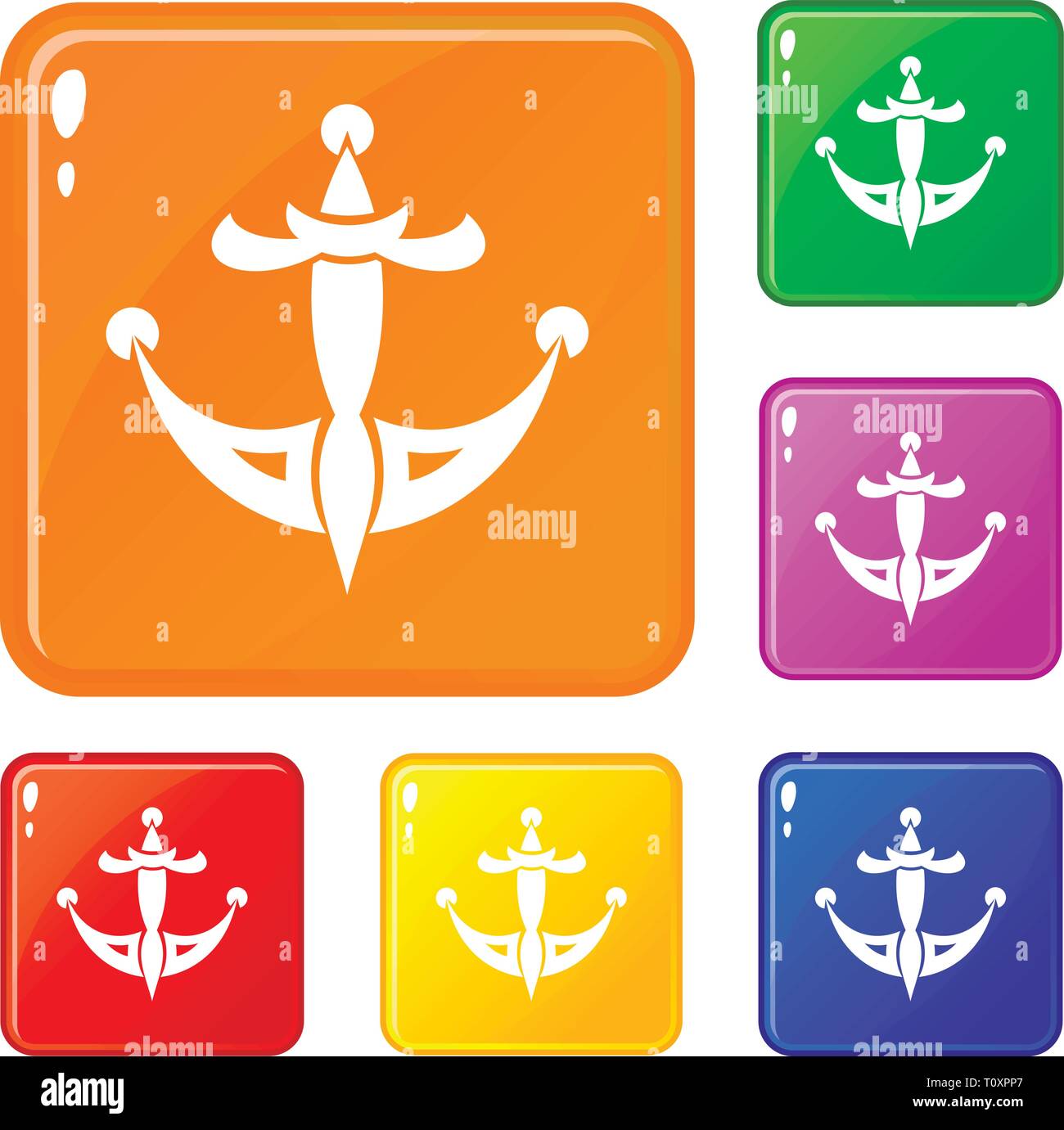 Tattoo anchor icons set vector color Stock Vector Image & Art - Alamy