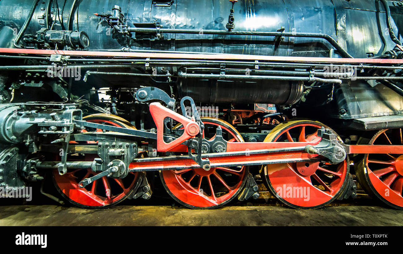 Steam locomotive in the engine house Stock Photo - Alamy