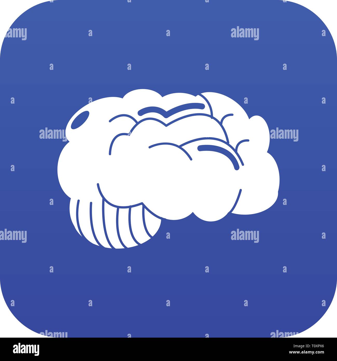 Brain icon blue vector Stock Vector Image & Art - Alamy