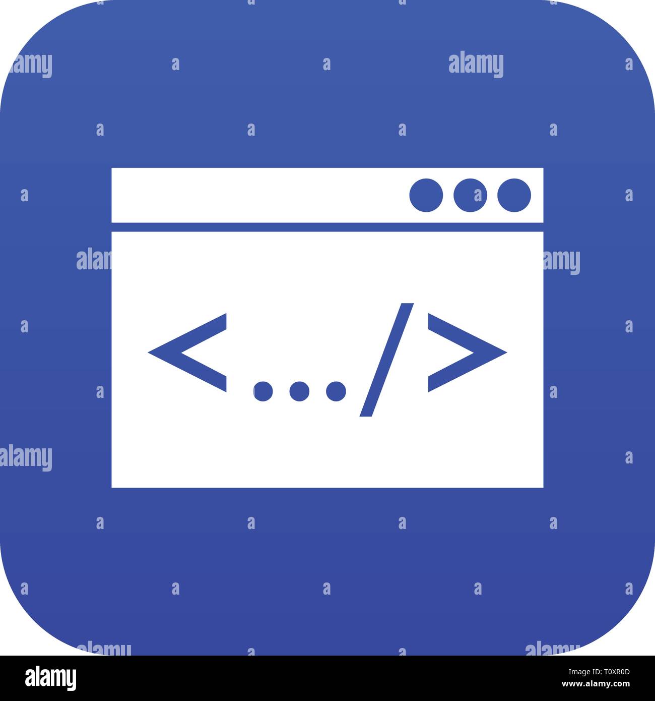 Code window icon digital blue Stock Vector Image & Art - Alamy