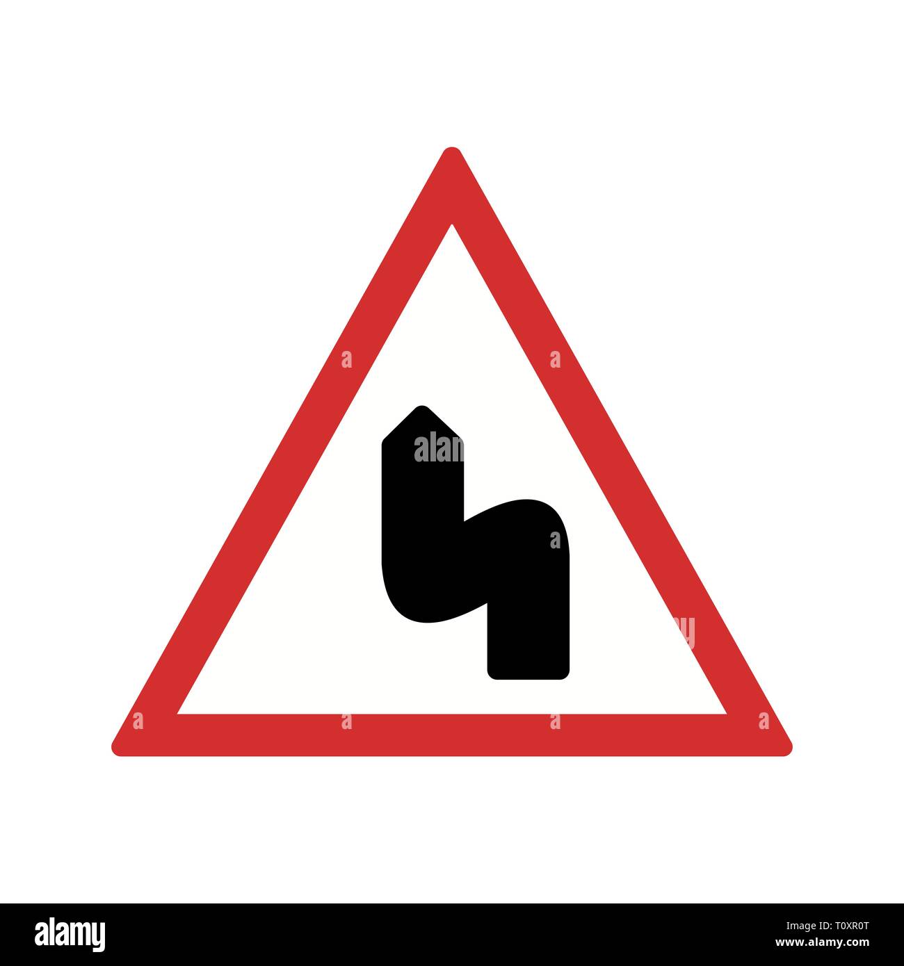Double bend road sign Cut Out Stock Images & Pictures - Alamy