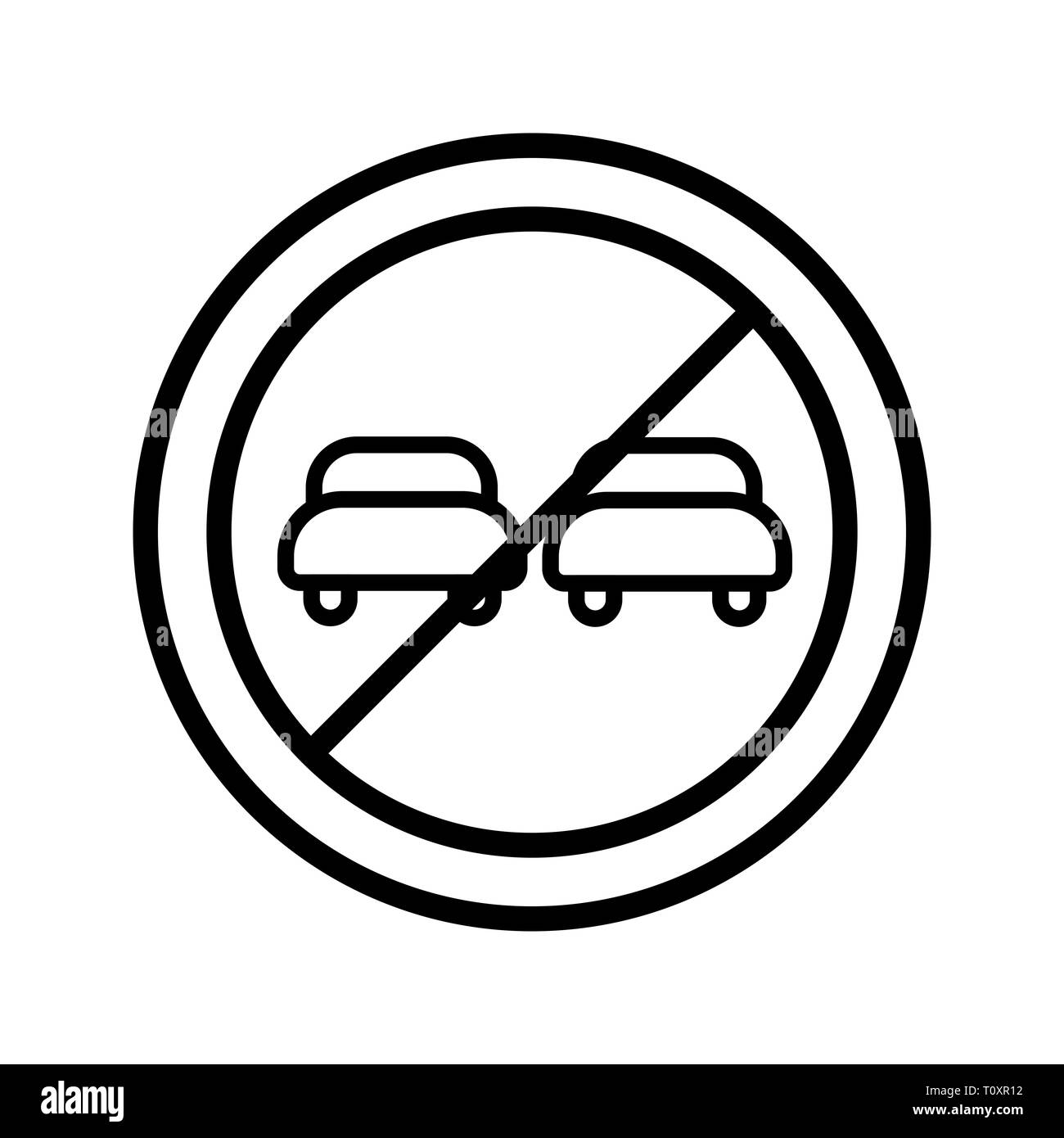 Illustration Overtaking prohibited Icon Stock Photo - Alamy