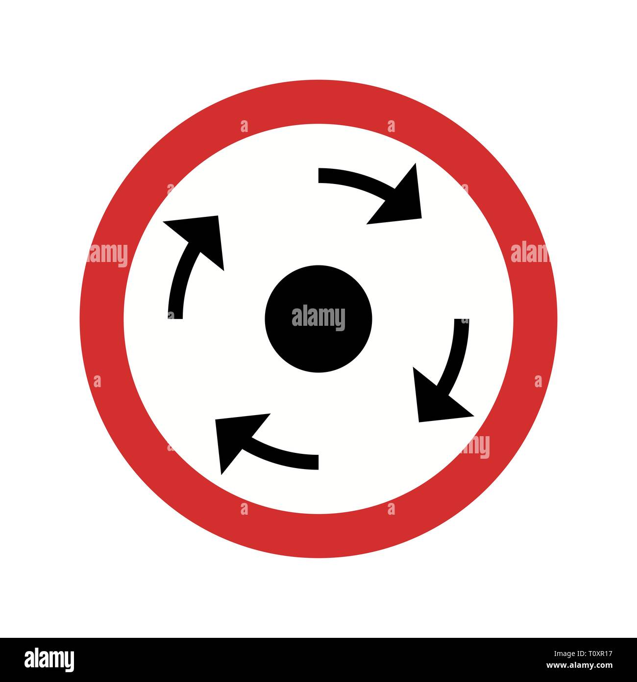 Illustration Compulsory roundabout Icon Stock Photo - Alamy