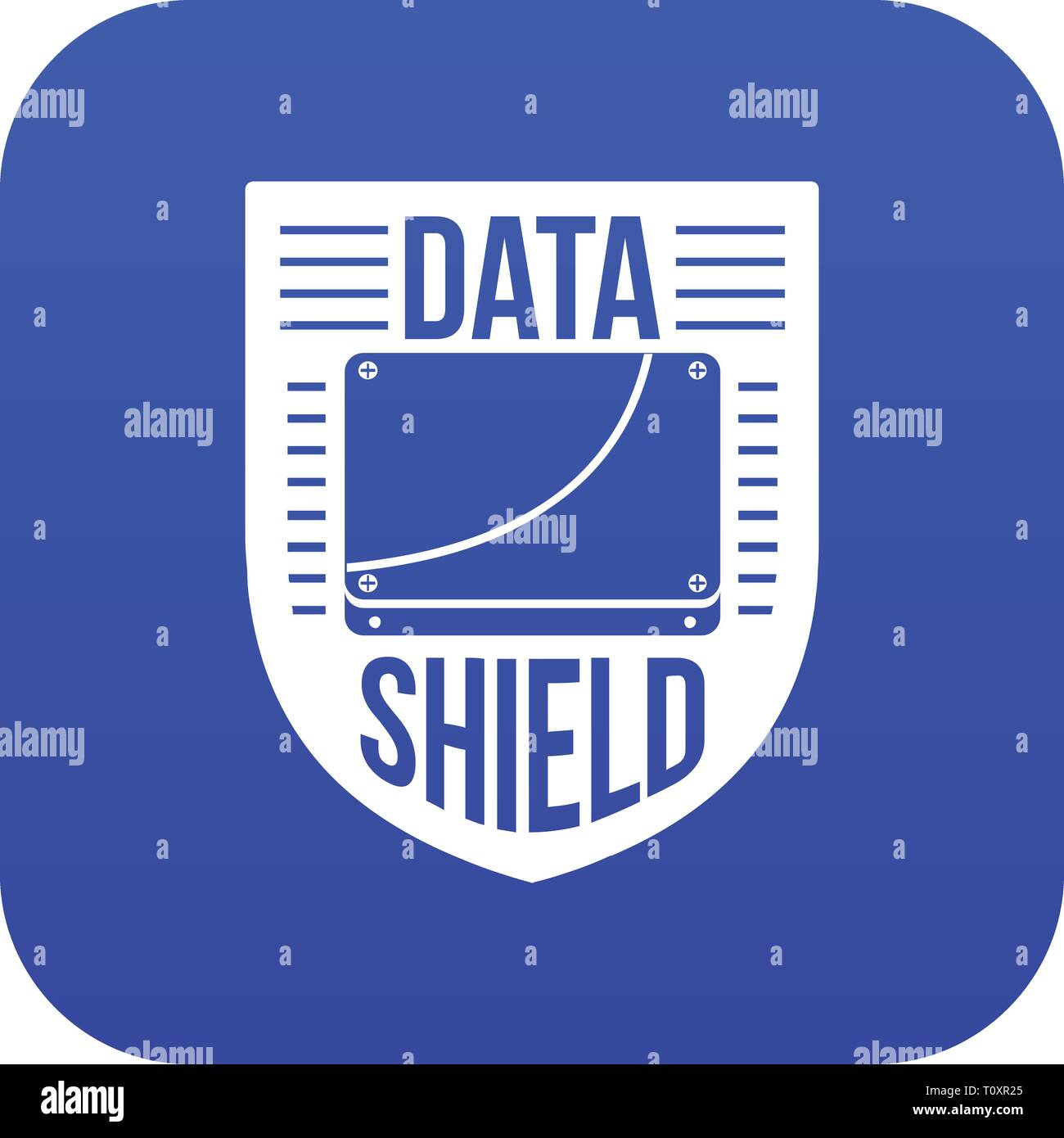 Data shield icon blue vector Stock Vector Image & Art - Alamy