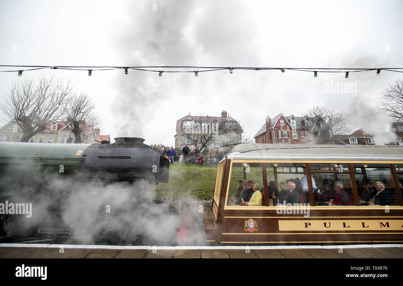 The Flying Scotsman couples up with the Devon Belle Pullman observation ...