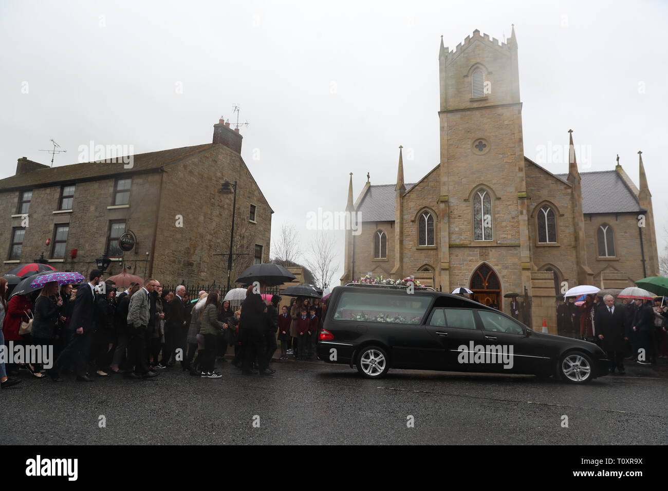 The funeral cortege makes its way to St PatrickÕs Church, Donaghmore ...