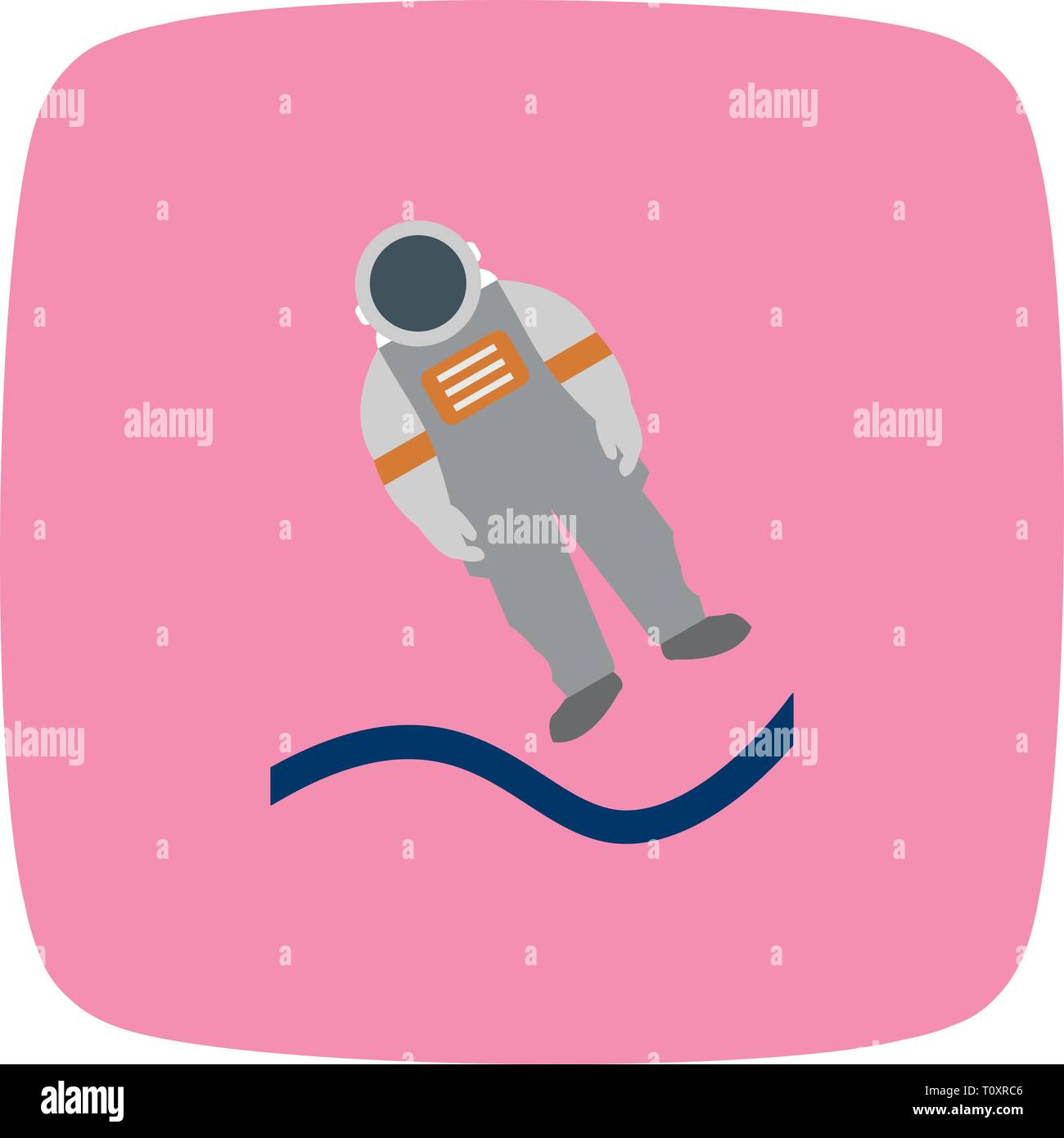 Illustration Astronout Landing Icon Stock Photo - Alamy