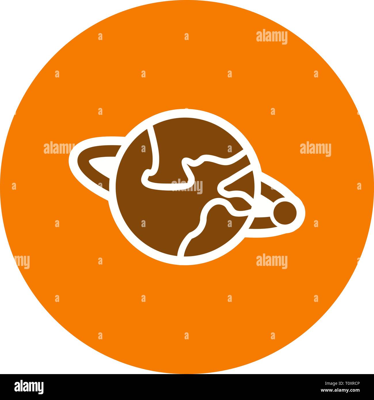 Illustration Orbit Around the Earth Icon Stock Photo - Alamy
