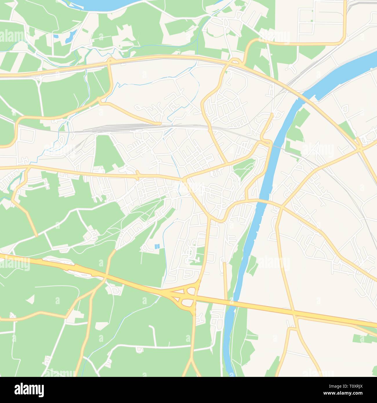 Printable map of Enns, Austria with main and secondary roads and larger ...