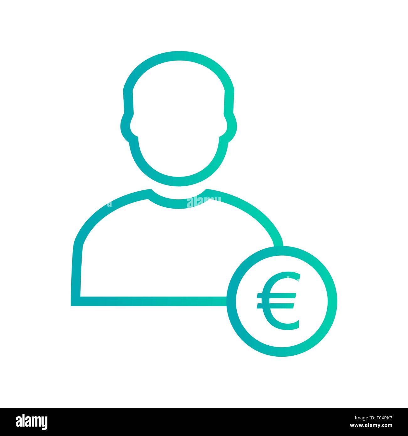 Illustration Euro with Man Icon Stock Photo - Alamy