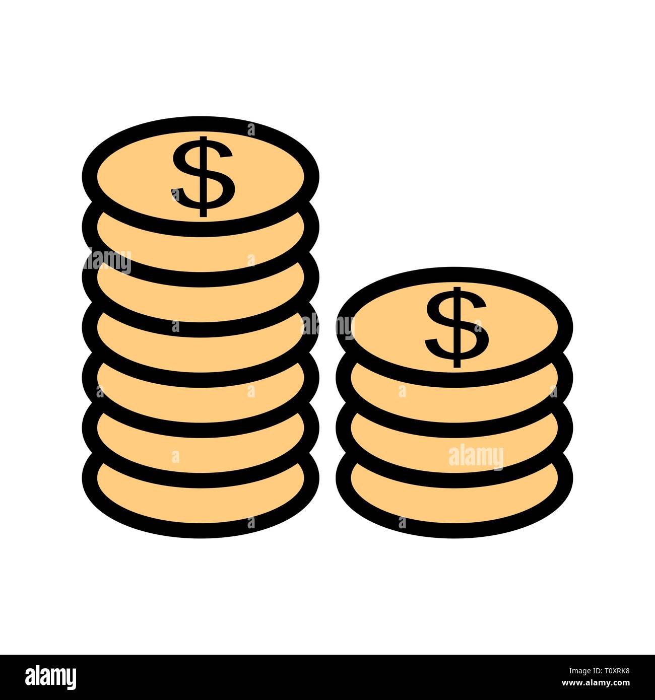 Illustration Coins Icon Stock Photo - Alamy