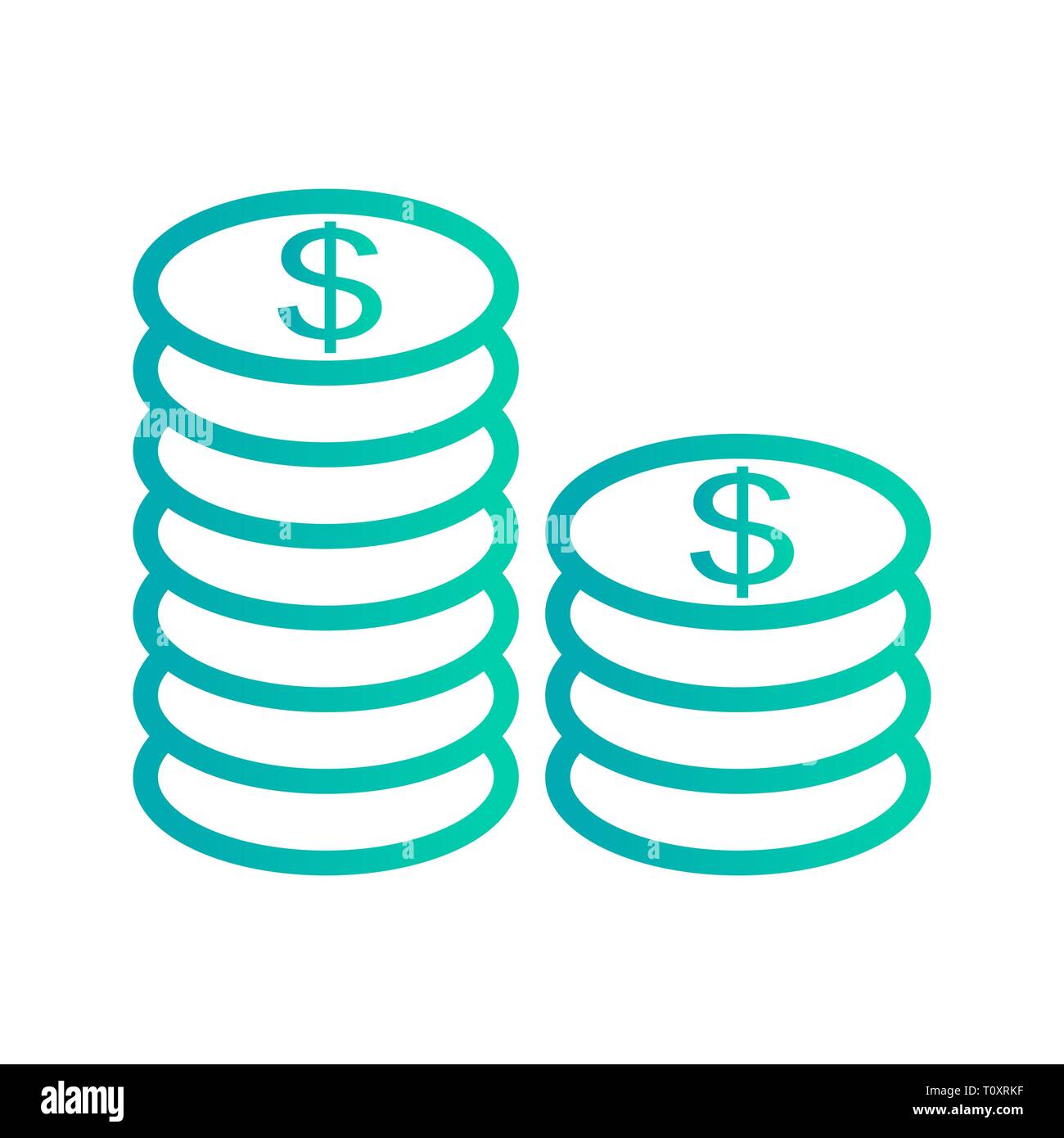 Illustration Coins Icon Stock Photo - Alamy