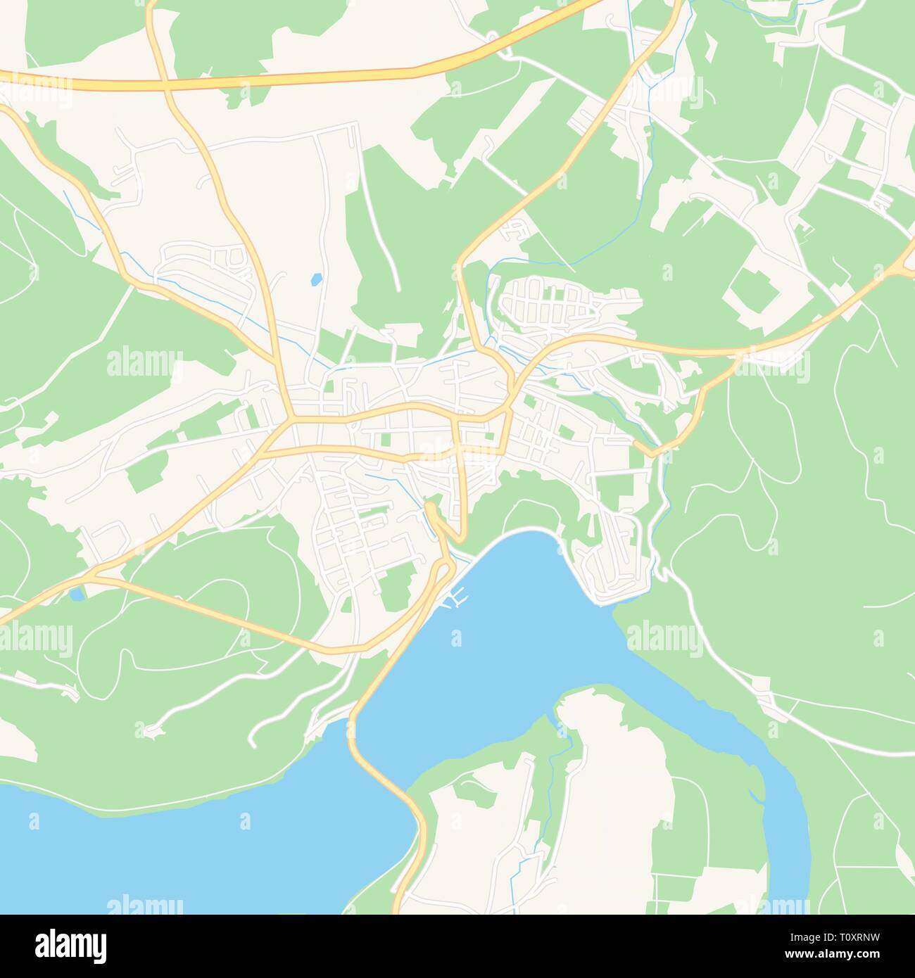Printable map of Volkermarkt, Austria with main and secondary roads and ...