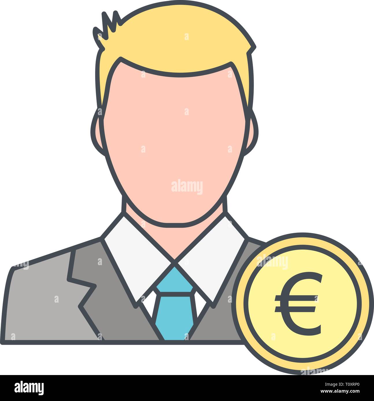 Illustration Euro with Man Icon Stock Photo - Alamy
