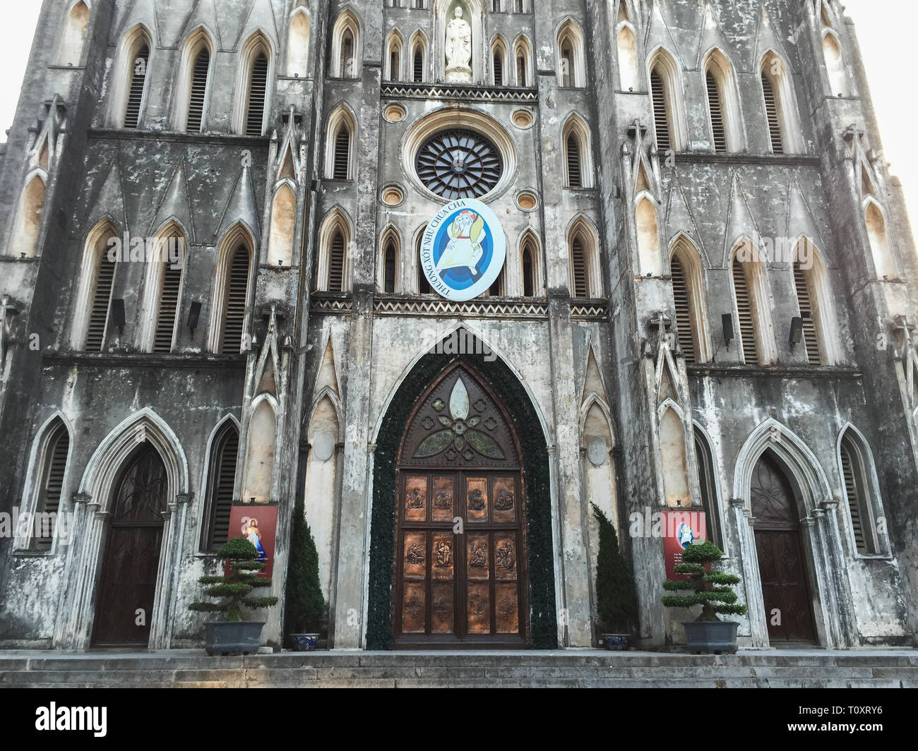 Hanoi, Vietnam - Feb 4, 2017. View of St Joseph Cathedral in Hanoi ...