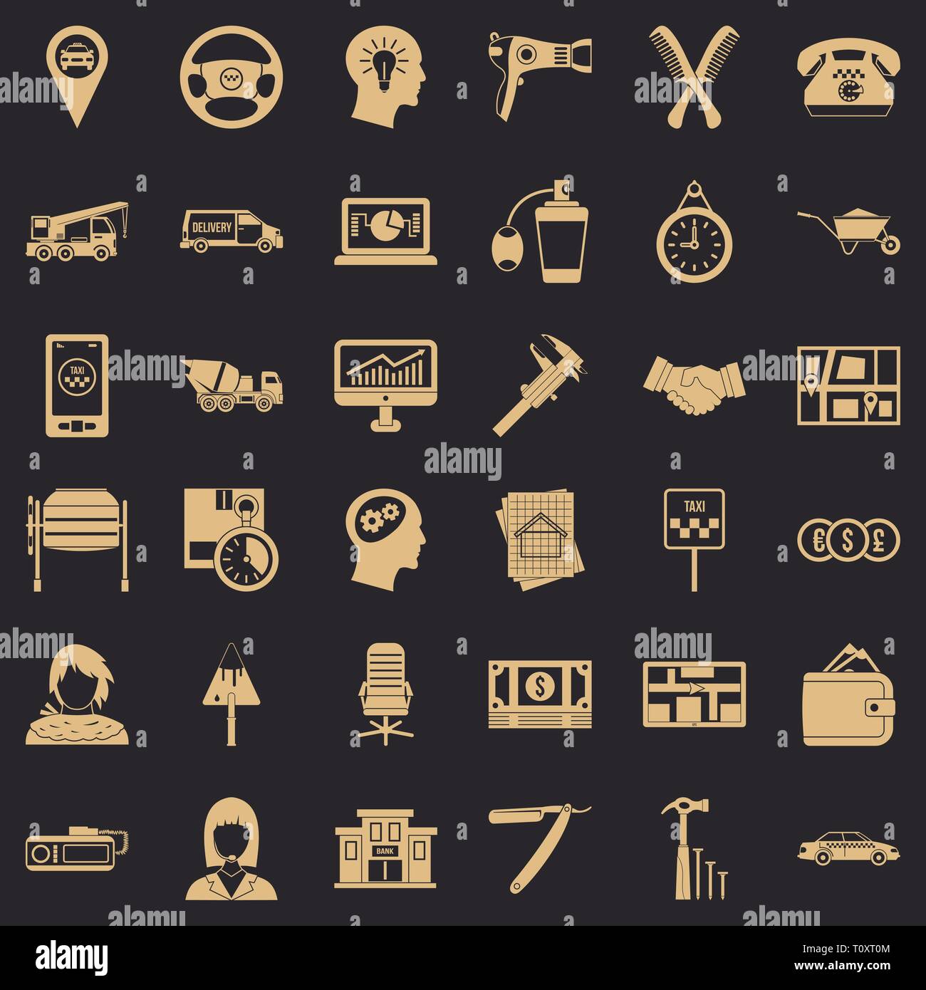 Office work icons set, simple style Stock Vector Image & Art - Alamy