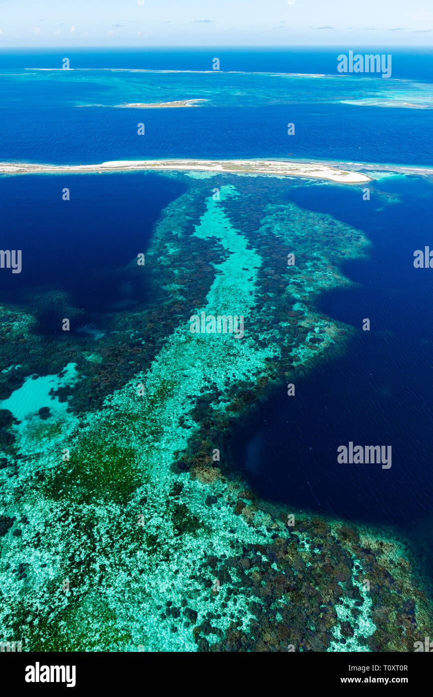 A line of reef leading to Long island, also called Seal island, in the ...