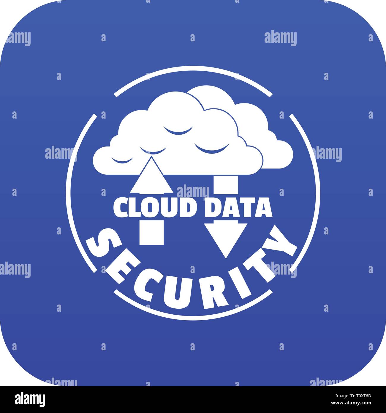 Cloud data security icon blue vector Stock Vector Image & Art - Alamy