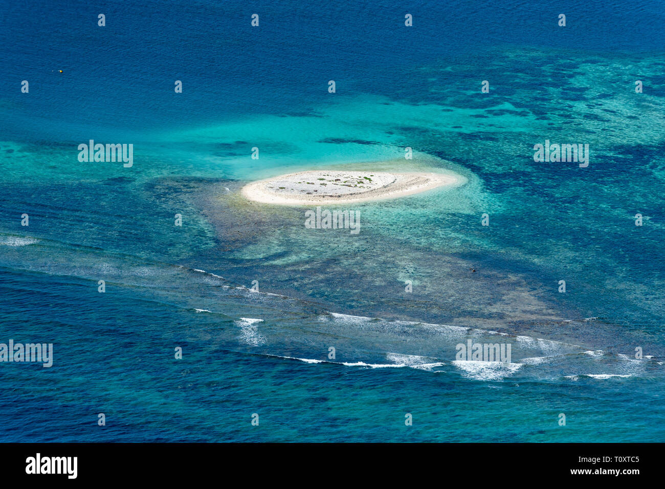 Aerial view of a small sandy island in the Houtman Abrolhos. (Note ...