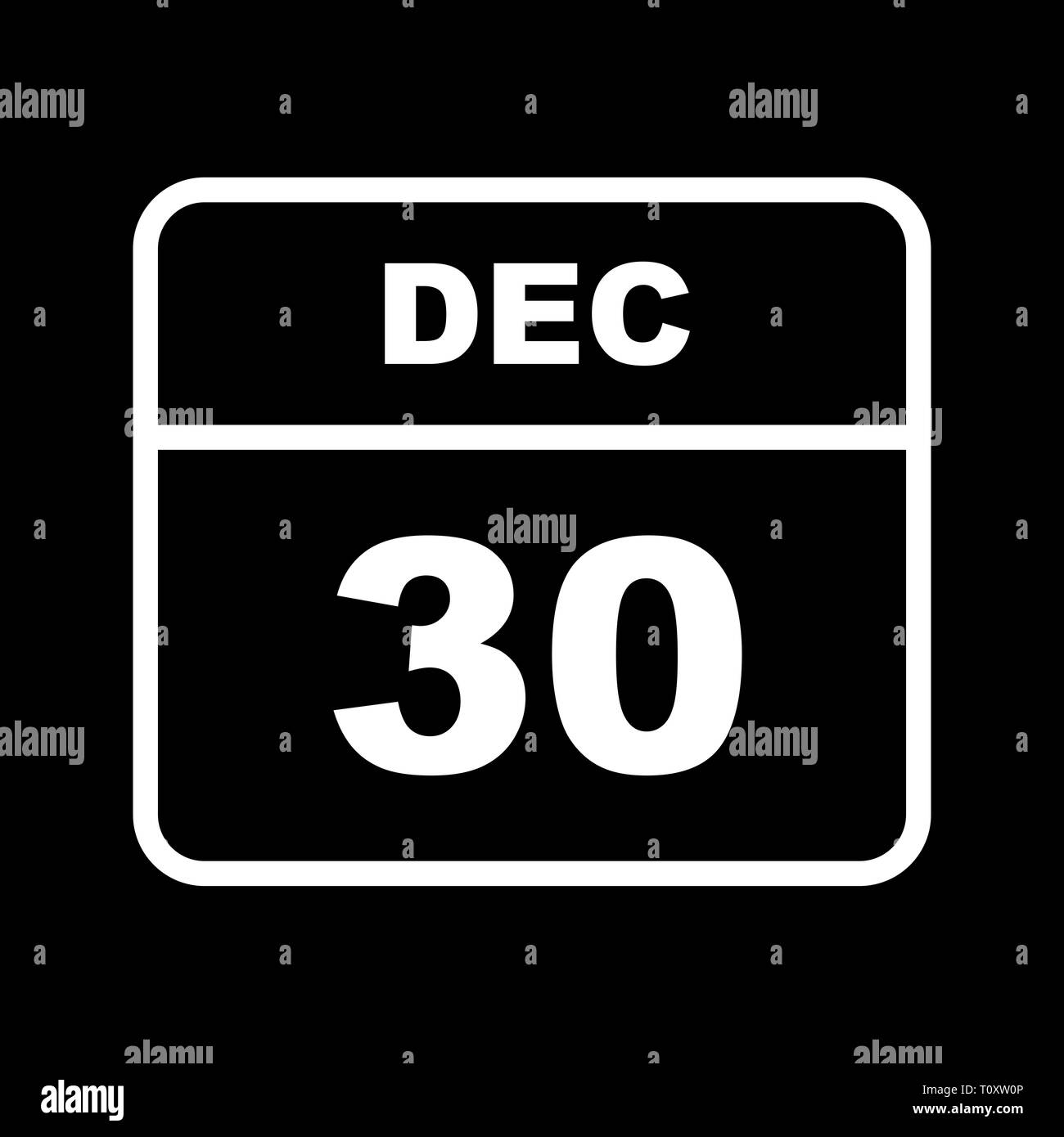 Calendar day 30 Black and White Stock Photos & Images - Alamy