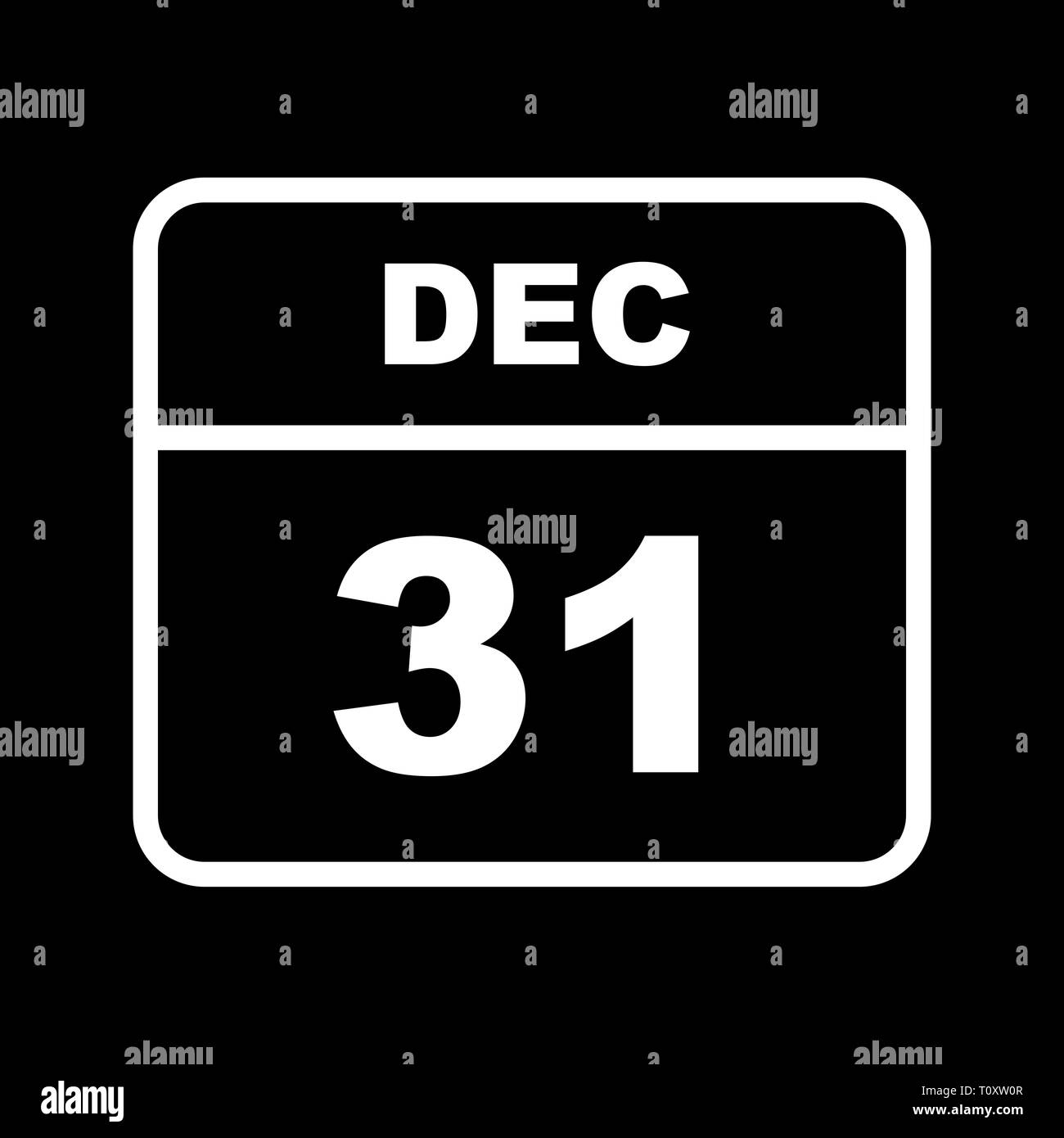 31 december calendar Black and White Stock Photos & Images - Alamy
