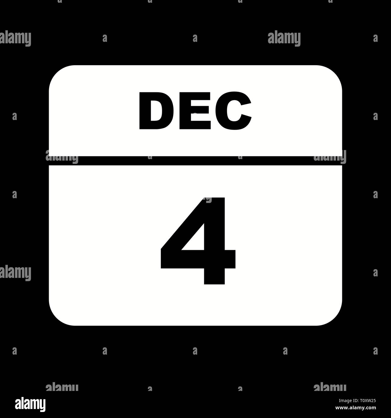 December 4th Date on a Single Day Calendar Stock Photo - Alamy