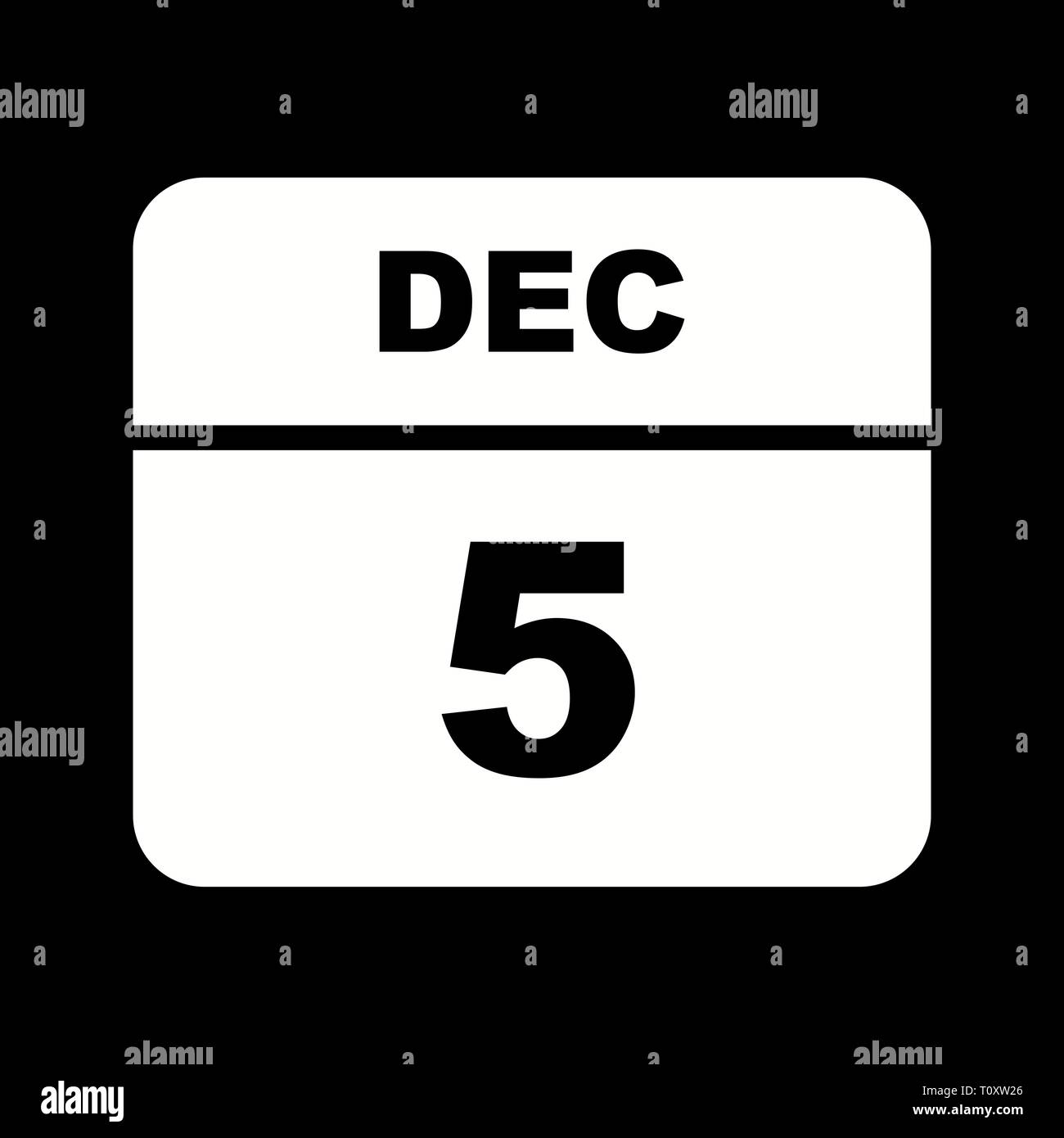 December 5th Date on a Single Day Calendar Stock Photo - Alamy
