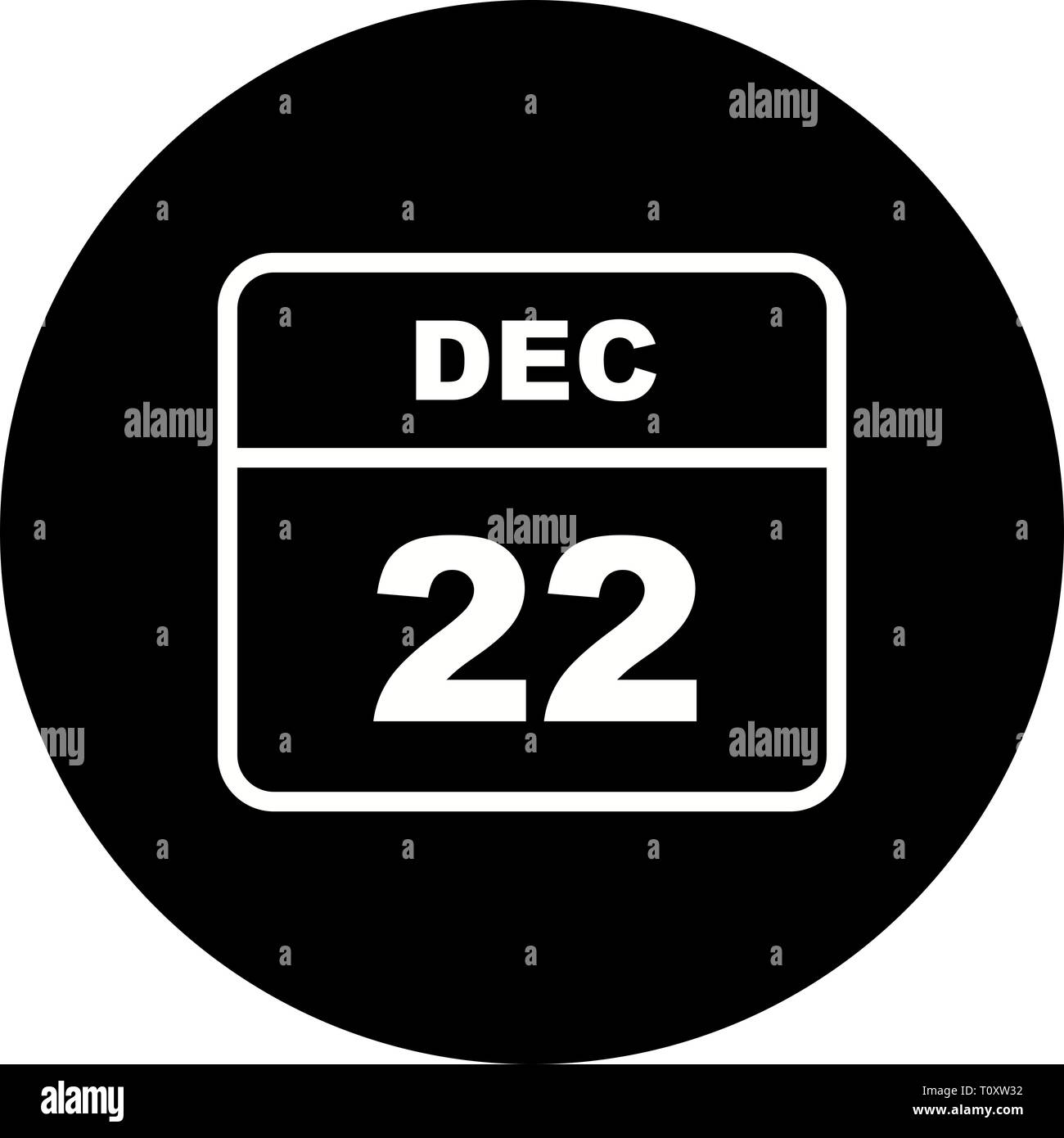 December 22nd Date on a Single Day Calendar Stock Photo - Alamy