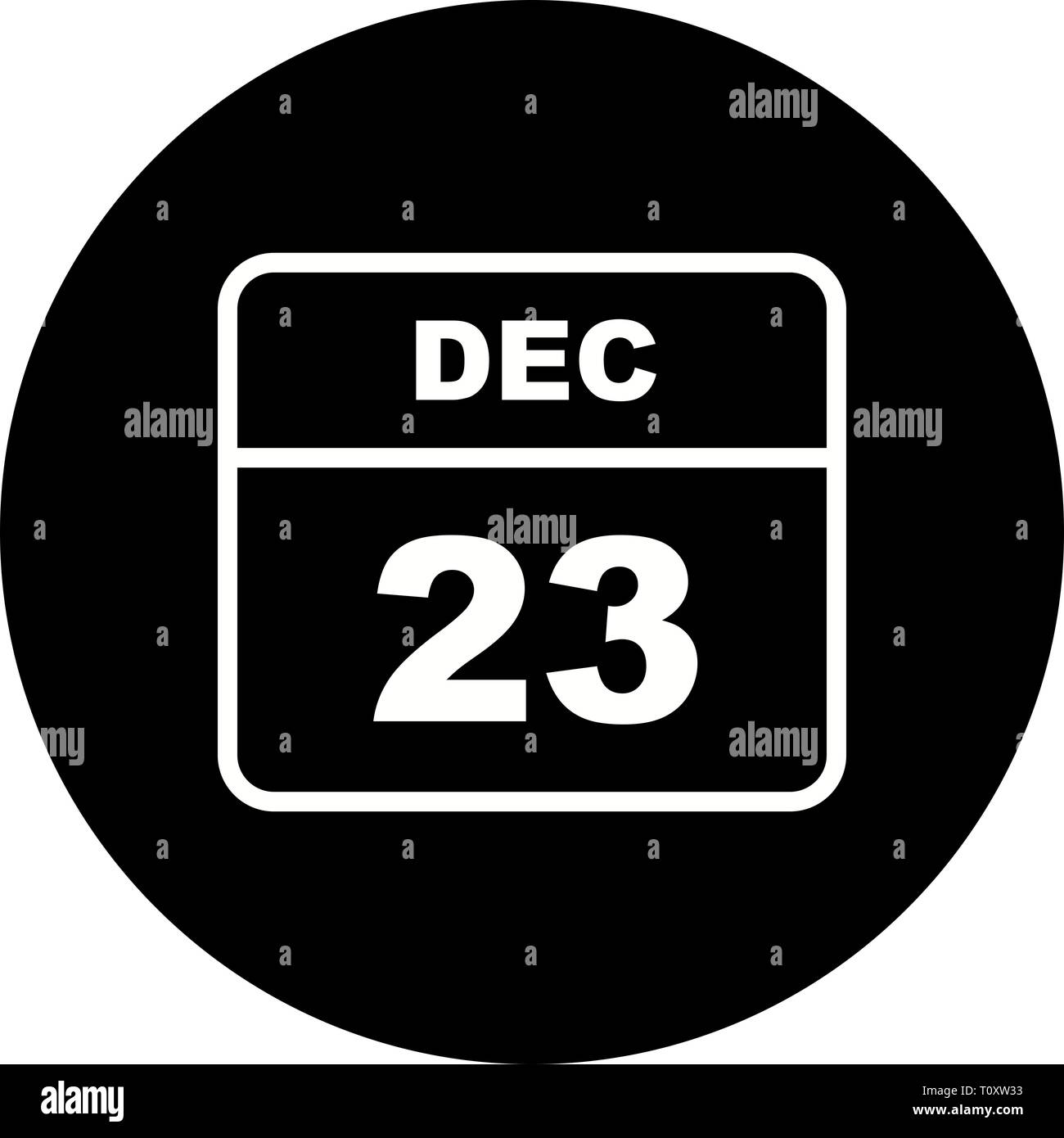 December calendar 23 Black and White Stock Photos & Images - Alamy