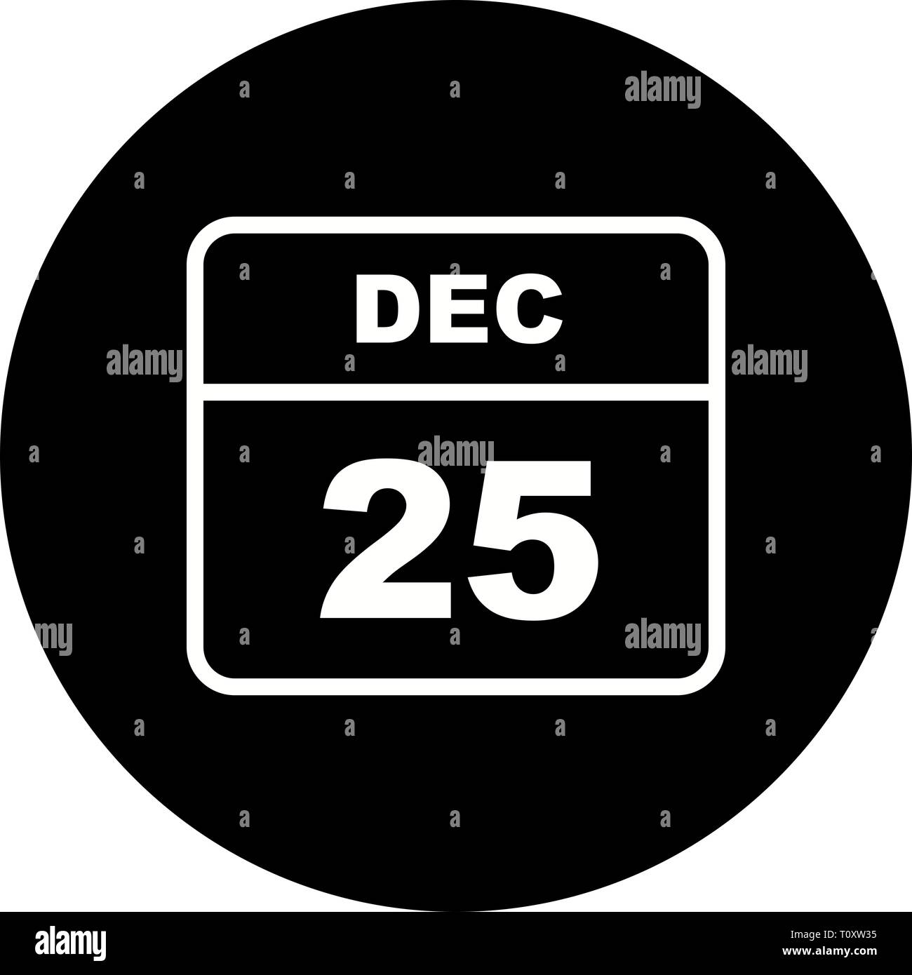 December 25 calendar Black and White Stock Photos & Images - Alamy