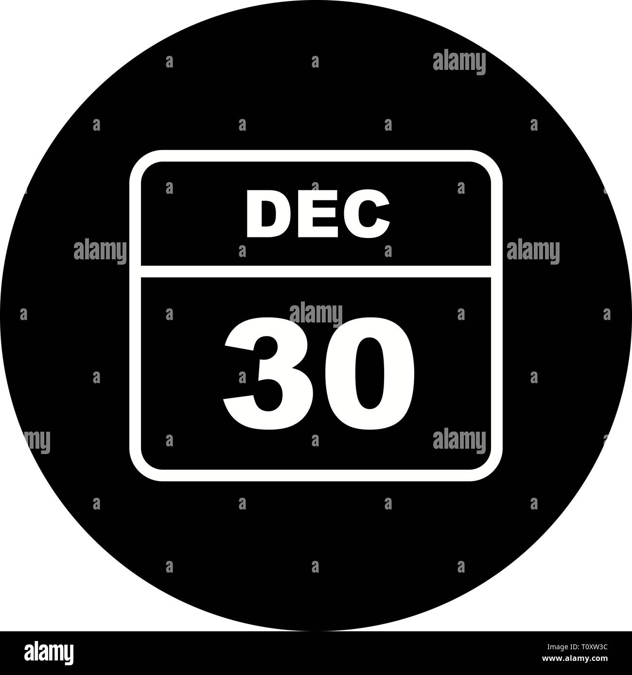December 30th Date on a Single Day Calendar Stock Photo - Alamy