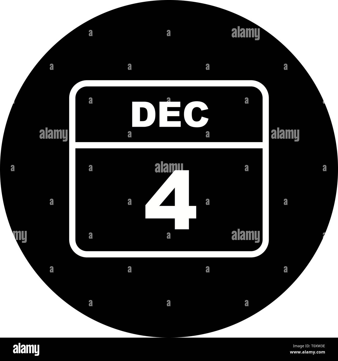 December 4th Date on a Single Day Calendar Stock Photo - Alamy