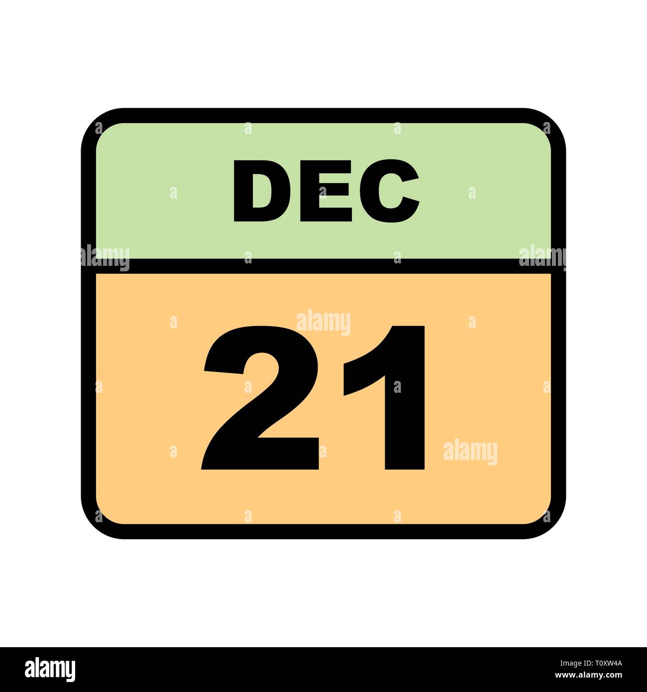 December 21st Date on a Single Day Calendar Stock Photo - Alamy