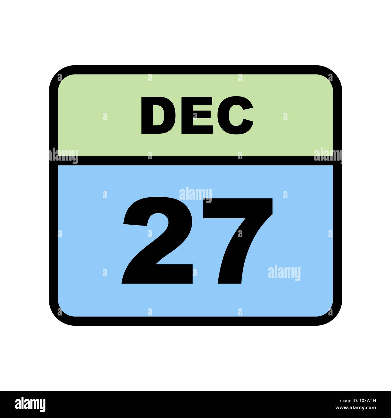 December 27th Date on a Single Day Calendar Stock Photo - Alamy