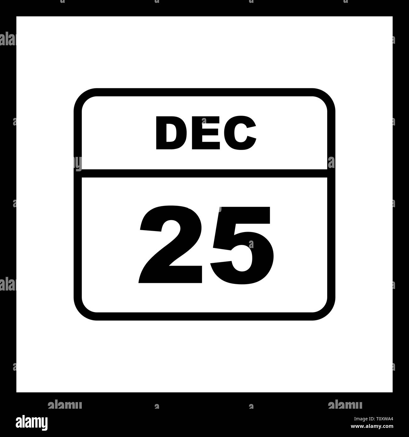 25 december calendar Black and White Stock Photos & Images - Alamy