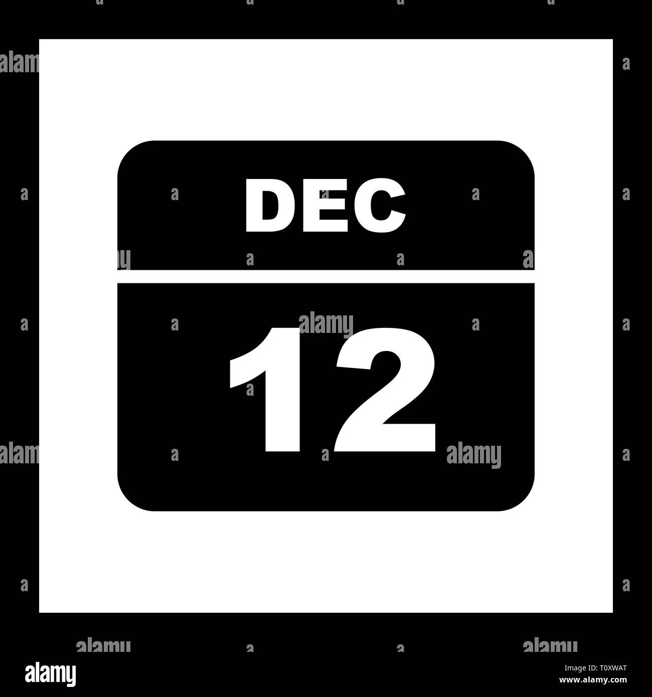 December 12th Date on a Single Day Calendar Stock Photo - Alamy