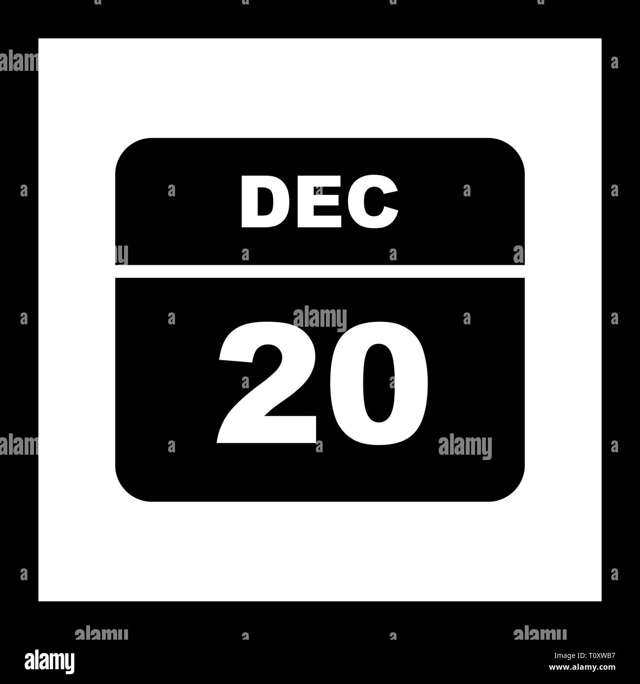 December 20th Date on a Single Day Calendar Stock Photo - Alamy
